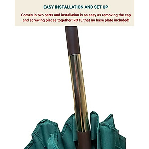 Formosa Covers 7 ft Wood Outdoor Patio Umbrella Market Style - Tilt Mechanism Eucalyptus Teak Oil - Enhance Your Outdoor Space - Perfect for Small Patio, Deck, Bistro, and Poolside - Hunter Green