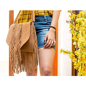 AryanExports Women Hippie Fringe Bags Fashion Bohemian Tassel Cross Body Bag Vintage Boho Bags