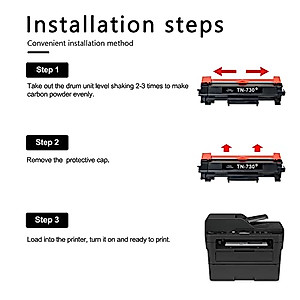 ZJBJ (1-Black) TN730 TN-730 Toner Cartridge Compatible Replacement for Brother DCP-L2550DW MFC-L2710DWL 2750DWL 2750DWXL