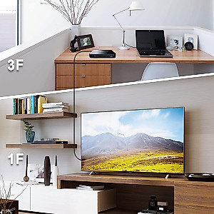 EVAIO Fiber Optic HDMI Cable 100 Feet, HDMI 2.0, 18Gbps, Supports 4K@ 60Hz, 4:4:4/4:2:2/4:2:0, HDR10, Dolby Vision, HDCP2.2, ARC,3D,Slim and Flexible