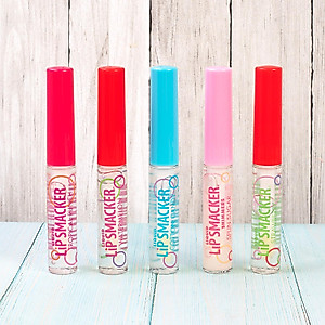 Lip Smacker Liquid Flavored Lip Gloss Friendship Pack |Tropical Punch, Watermelon, Cotton Candy, Sugar, Strawberry | Stocking Stuffer | Christmas Gift, Set of 5