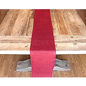 CleverDelights 9" Red Burlap Roll - Finished Edges - 5 Yards - Jute Burlap Fabric