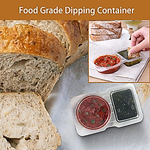 TAOceeXI 40PCS Double Compartment Condiment Container, 2 Compartment Snack Containers for Condiments or Dips, Double Condiment Containers with Lids, Double Compartment Snack Containers