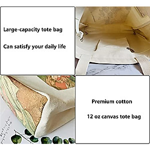 HaoHakka Tote Bag Aesthetic, Canvas Graphic Trendy Cute Tote Bags with Zipper Pockets (Starry Night)