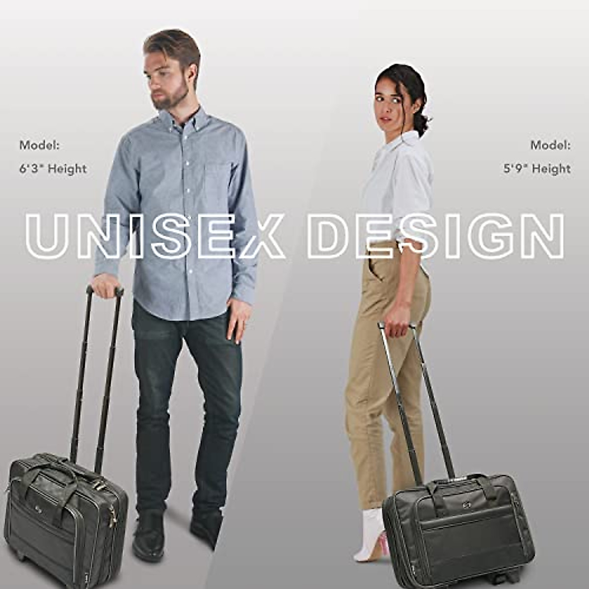 Solo Carnegie Rolling Laptop Bag, Black