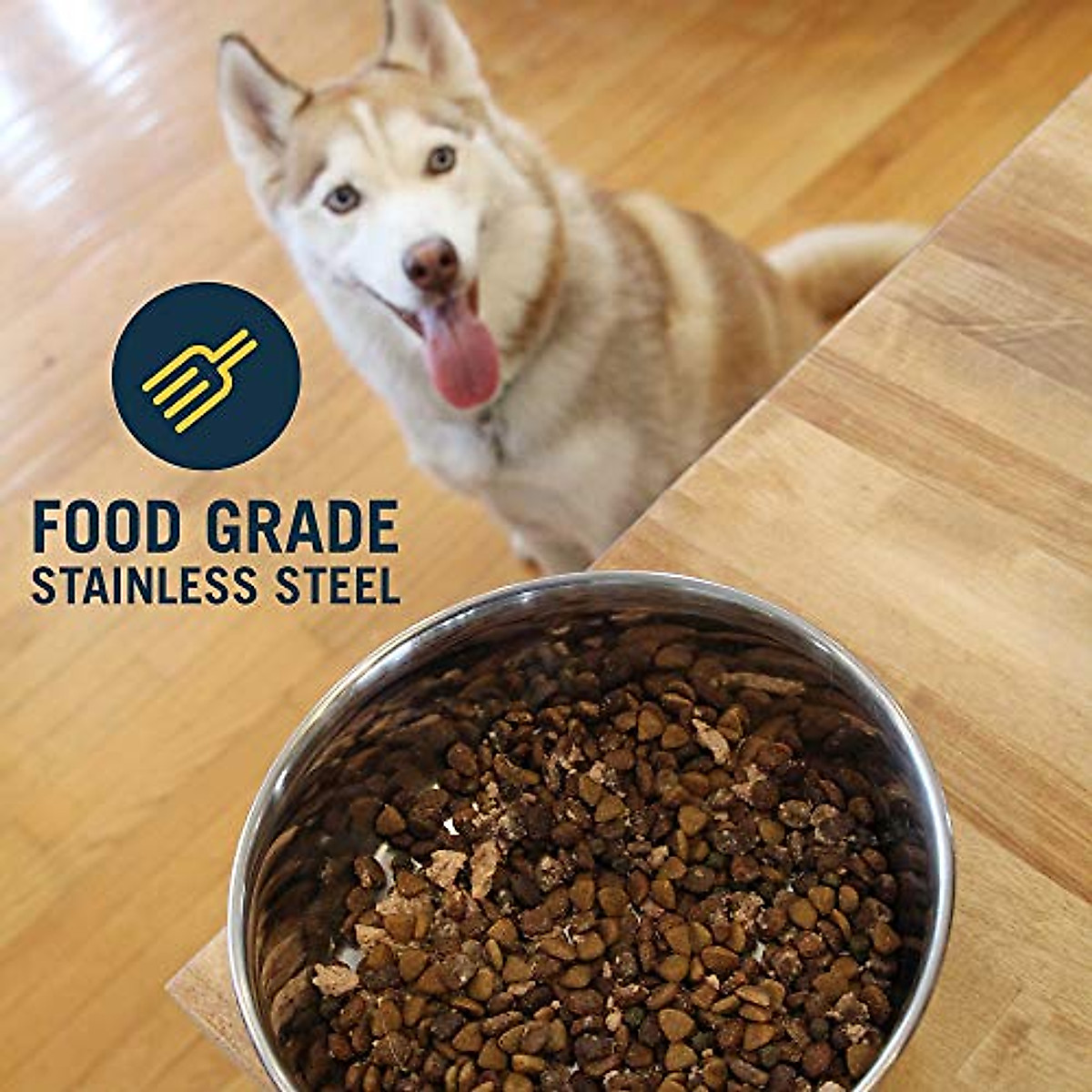 OurPets DuraPet Premium Dishwasher Safe Stainless Steel Dog Bowl for Food or Water [Multiple Sizes for Small to Large Dogs] in Traditional or Wide Base Design - 7 CUP