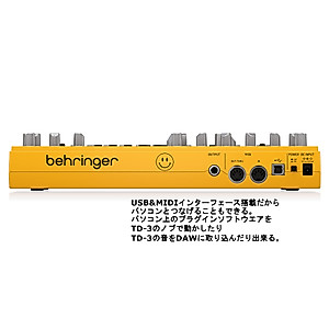 Behringer TD-3-AM Analog Bass Line Synthesizer with VCO/VCF, Yellow