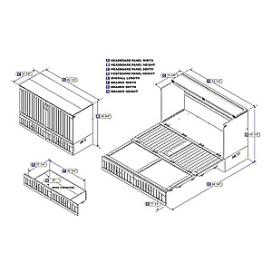AFI Southampton Murphy Bed Chest with Charging Station, Queen, Walnut