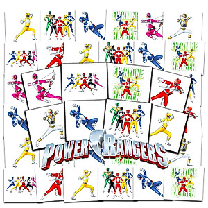 Power Rangers Tattoos Party Favors Bundle ~ 70+ Perforated Individual 2" x 2" Power Rangers Temporary Tattoos for Kids Boys Girls (Power Rangers Party Supplies MADE IN USA)