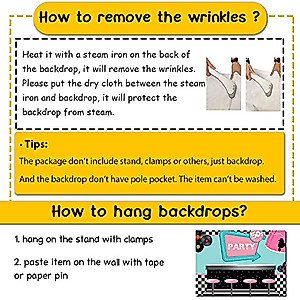 50's Soda Shop Backdrop Vinyl 7X5FT Back to 50's Rocking Party Decorations 1950's Themed Photo Background Photo Shoot Banner