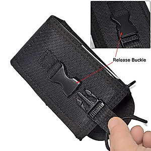 HYS Nylon Case with Belt Loop & D-Ring/Black Carrying Strap, Tactical Holster Walkie Talkie Pouch for MOTOROLA GP328 PRO5150 GP320 GP340 MTX960 Handheld Two Way Radio