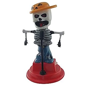Day of The Dead Bobble Head Singer | Solar Powered Dancing Toys | Skeleton Day of The Dead Singer | Day of The Dead Decorations | Dashboard bobbleheads
