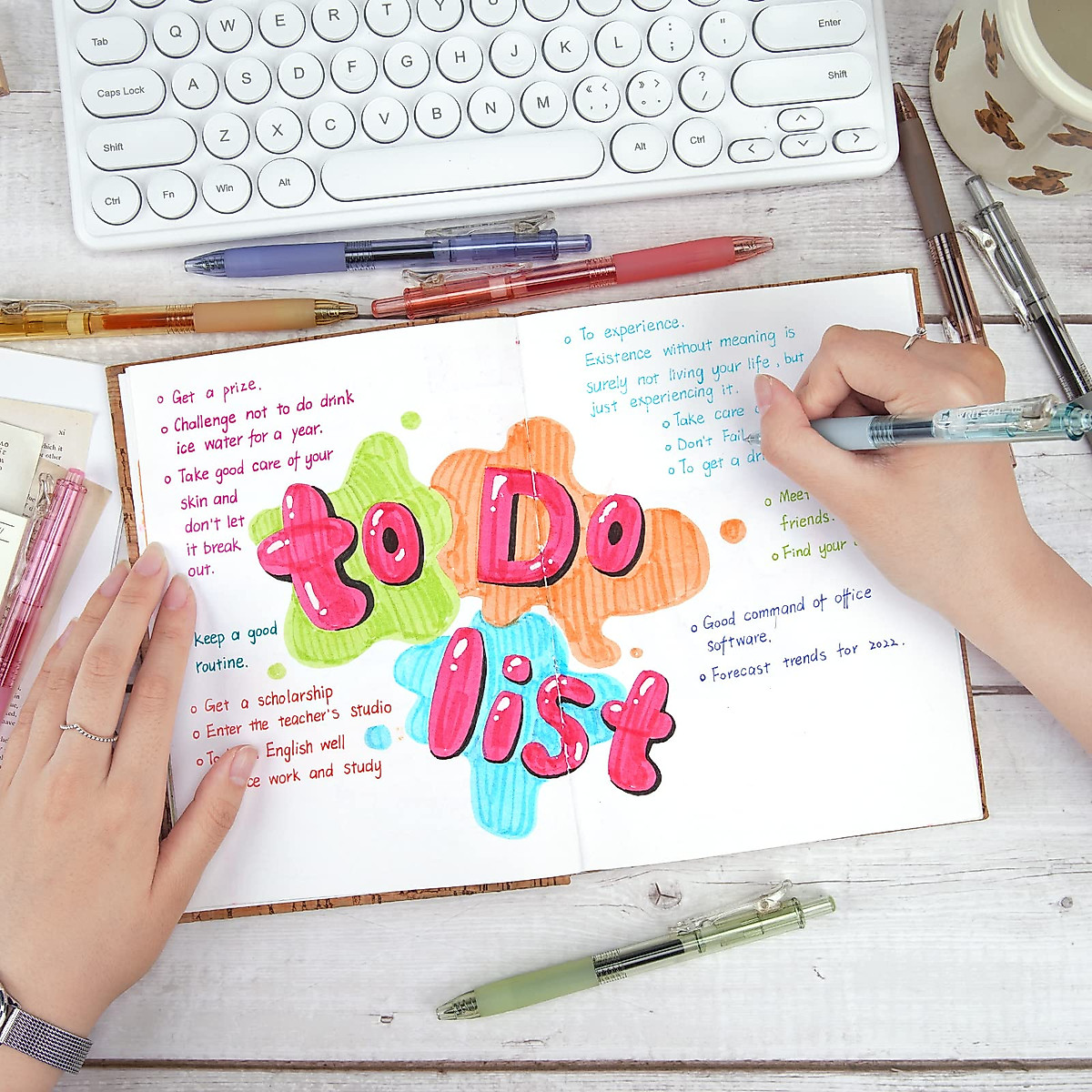 WRITECH Retractable Gel Pens Quick Dry Ink Pens Fine Point 0.5mm Multicolor For Journaling, Drawing, Doodling, and Notetaking (Multicolor)