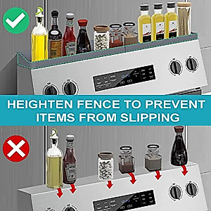 XIILSIE Stove Top Shelf 30 Inch, Silicone Oven Shelf Magnetic Shelf for Kitchen Stove with 6PCS Small Iron Piece, Kitchen Over Stove Spice Rack Organizer, Grey