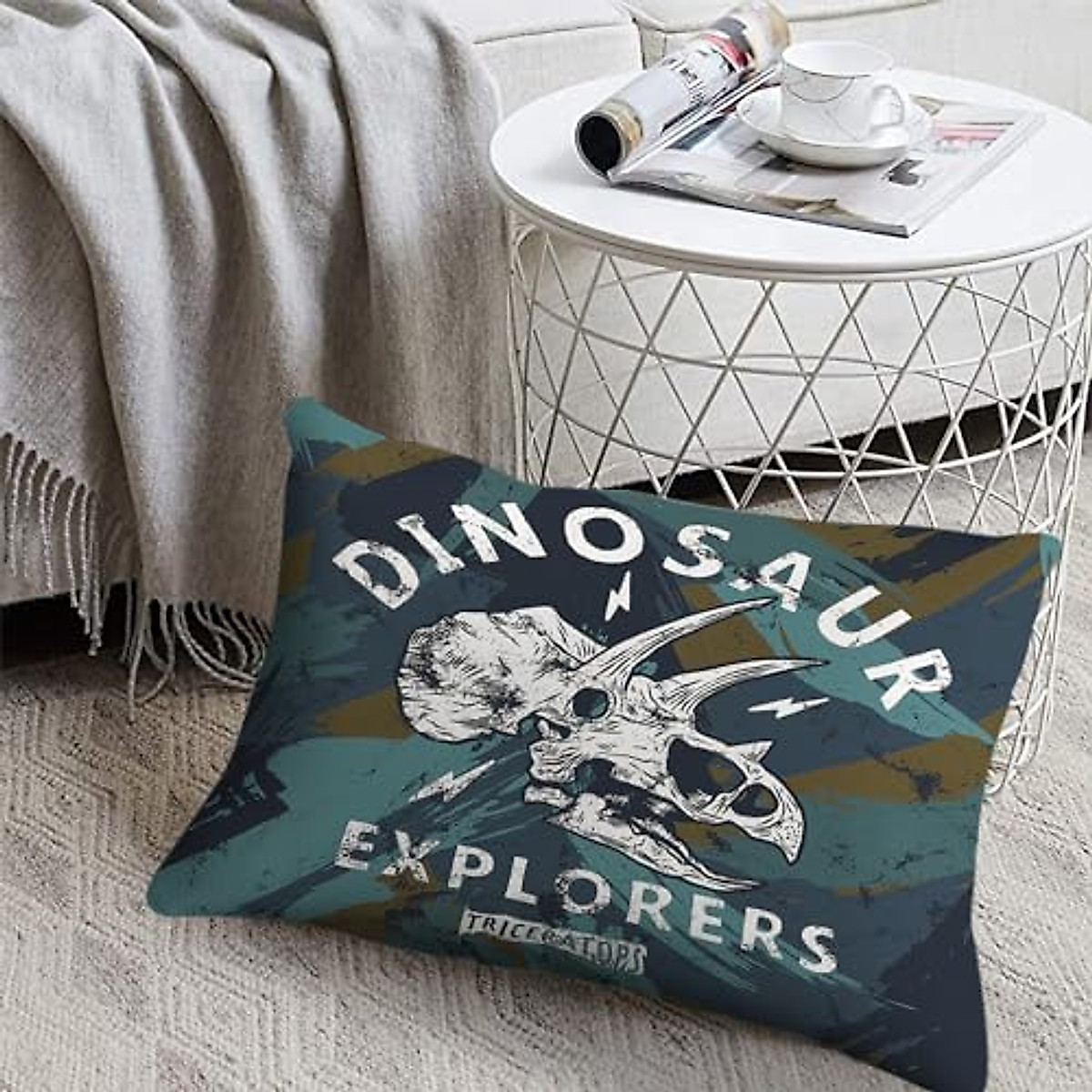 VERSUSWOLF Throw Pillow Cover Abstract Camouflage Dinosaur Rectangular Sofa Pillow Case Cushion Cover for Home Couch Bed Decor 20x36 Inch