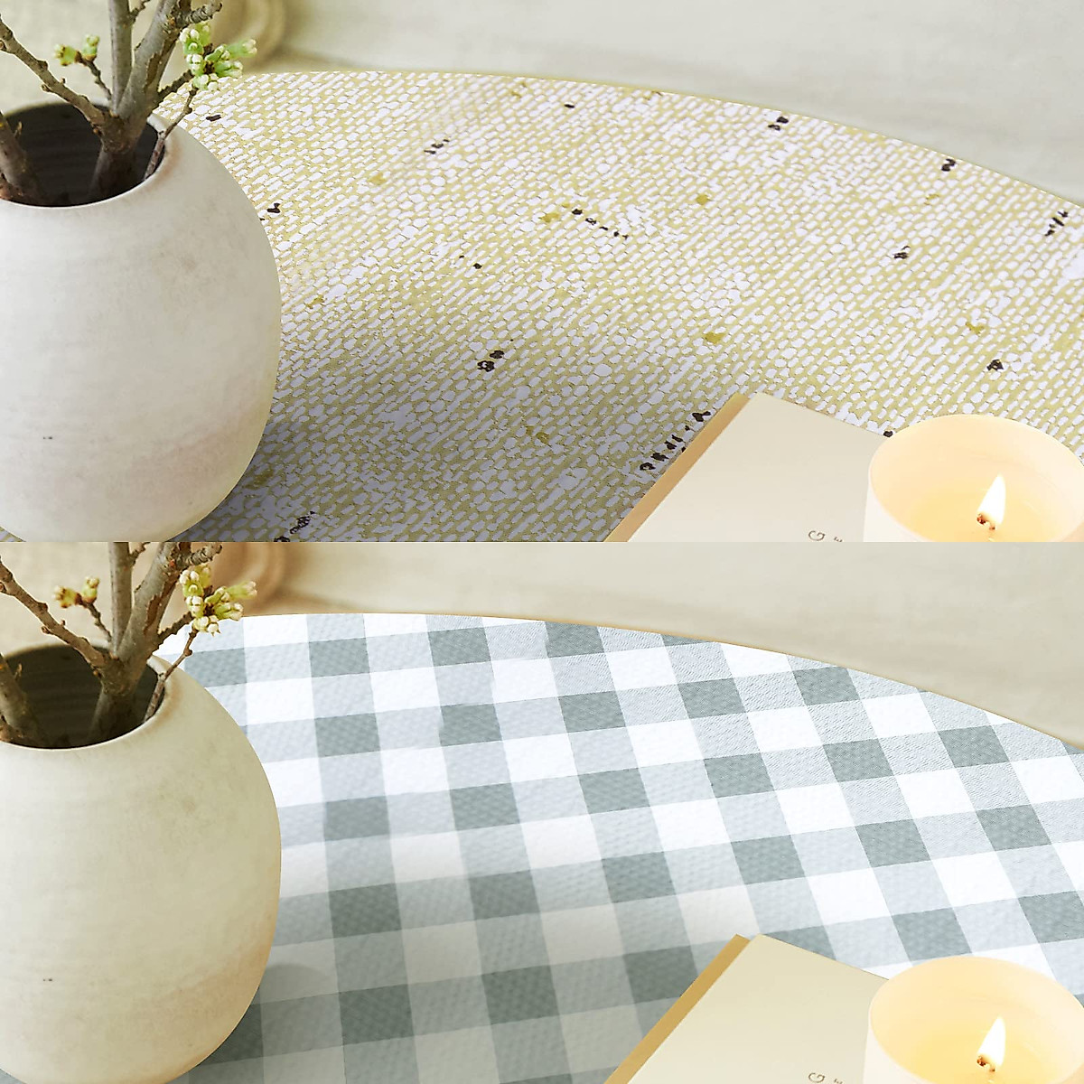 RAY STAR 12X120 Inch Shelf Liner for Kitchen Cabinets, Non-Adhesive Cabinet Liner Washable, PVC Drawer Liner for Dresser Non-Slip Bathroom (Yellow+Plaid)