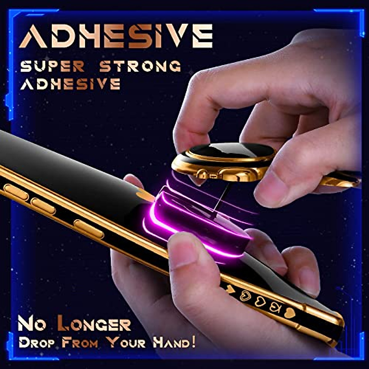 Coralogo for iPhone SE 2022/2020/8/7 Case Astronaut Cute for Women Girls Girly Unique Black Phone Cases with Astronaut Hidden Stand Kickstand 6D Design Cover for iPhone 7/8/SE 4.7 inch