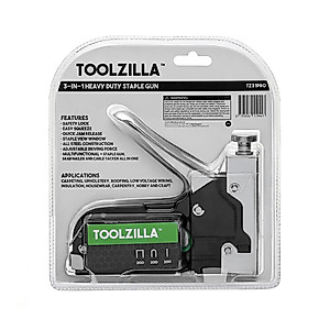 TOOLZILLA® Heavy Duty Staple Gun & Staple Selection Pack | Professional Set with Multiple Usage as Fabric Stapler, Cable Stapler, Staple Gun for Wood, Staple Gun for Teachers