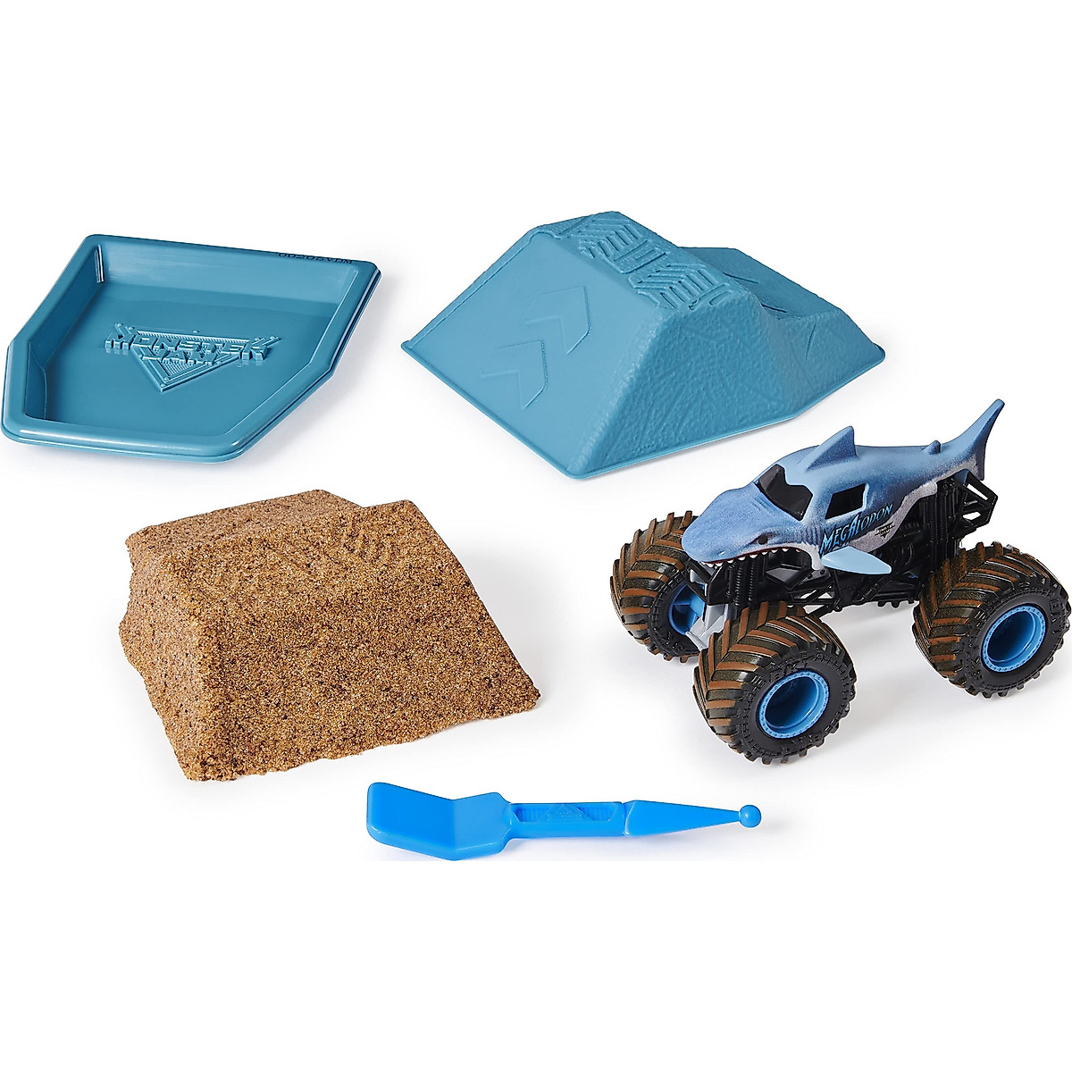Monster Jam, Megalodon Monster Dirt Starter Set, Featuring 8oz of Monster Dirt and Official 1:64 Scale Die-Cast Monster Jam Truck