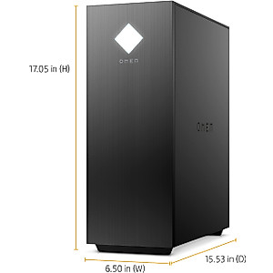 HP Newest OMEN 25L Gaming Desktop PC, Intel Core i7-10700 Octa-Core Processor, RTX 2060 Super, 64GB RAM, 2TB NVMe SSD, RGB Air Cooling, DP, HDMI, Wi-Fi 6, Windows 11 Home, Black