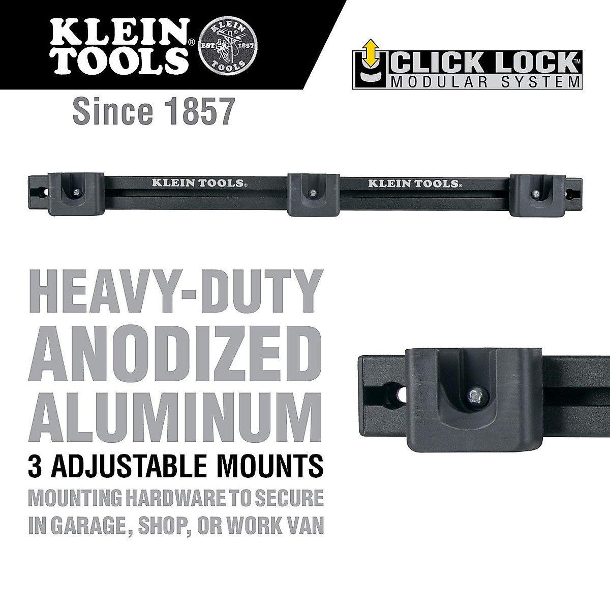 Klein Tools 55921 Tool Rack, Tradesman Pro Modular Wall Mount Rack Works with Klein Click Lock Modular Pouches