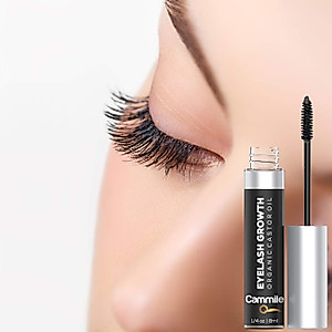 Cammile Q Organic Castor Oil Eyelash Serum - Grow Longer Lashes & Fuller Eyebrows - Natural Solution for Eyebrow and Eyelash Regrowth