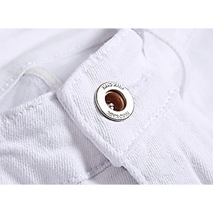 OIIIO Men's Patch Ripped Stretch Regular Fit Jean (40, 6624 White)