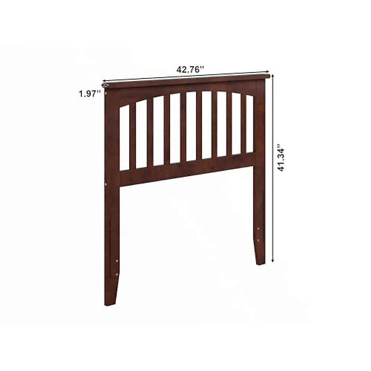 AFI, Mission Twin Solid Wood Headboard with Attachable Charger, Walnut