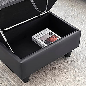 EMKK Modern Sectional Sofa Set with Left Chaise Lounge Upholstered Corner L Shaped Sofá Living Room Couch w/Cup Holder, Arm Nail for Home/Office, Gray LeftChaise