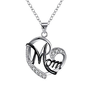 iLH Clearance Deals MOM Letter Pendant Womens Charm Engagement Crystal Rhinestone Necklace Jewelry Gift by (N)