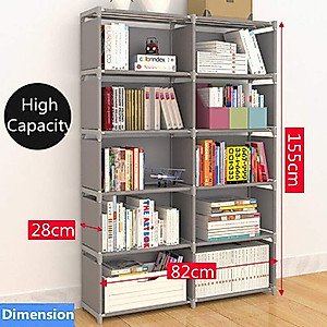 Rerii Closet Storage Organizer, Versatile Free-Standing DIY Bookshelf 5-Tier 10-Cube for Bedroom, Living Room, Office | Space-Saving Cube Storage Solution