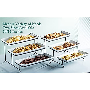 Gomakren 3 Tier Serving Trays Stand Porcelain Serving Platters 12 Inch White Serving Plates Dinner Platters for Appetizer Snack Fruit Cup Cake Server Tray Display Serving Dishes for Entertaining