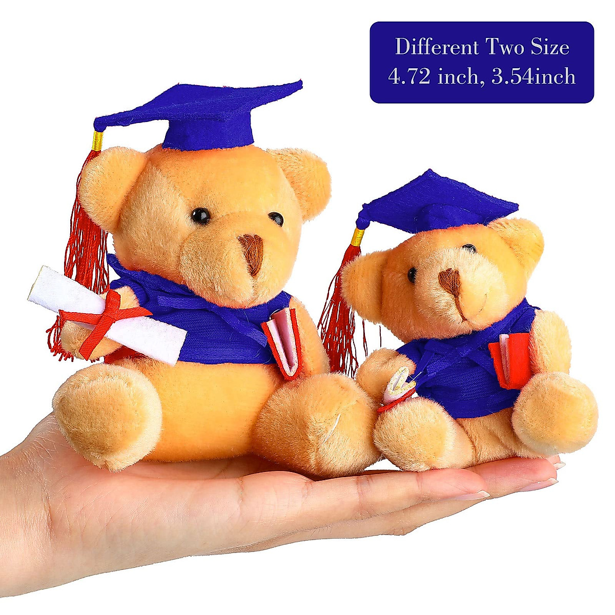 Sumind 6 Pieces Graduation Bears Class of 2025 Graduation Plush Bears Bulk Stuffed Animal Bears with Cap for Kindergarten Primary School College High School Party Favors(Black)