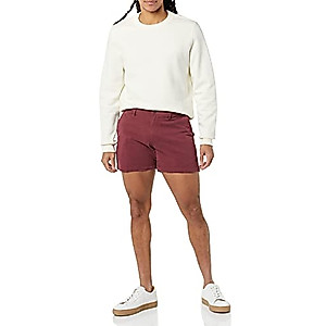 Amazon Essentials Men's Slim-Fit 5" Flat-Front Comfort Stretch Chino Short (Previously Goodthreads), Burgundy, 28
