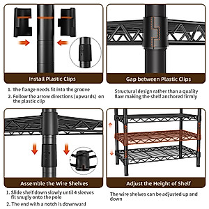 Golpart Closet Storage Organizer System,Expandable Wall Mounted Clothes Rack,3 Tiers Heavy Duty Metal Garment Rack with 3 Extendable Hanger Rods,Fits Space 5.7~8.8ft Width,76.77" H x 15.75" D
