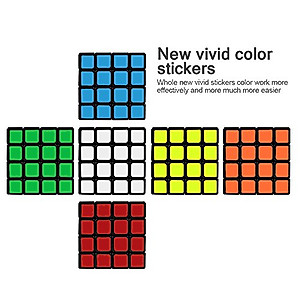 D-FantiX Yj Guansu 4x4 Speed Cube Puzzle 4x4x4 Cube Black 62mm Toys for Kids Adult