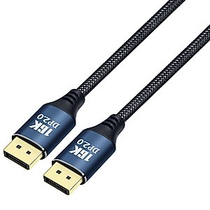 DCHAV 16K Displayport to Displayport Cable Display Port 2.0 16K@60Hz, 8K@120Hz, 4K@240Hz 165Hz 144Hz 80Gbps HDR FreeSync G-Sync DP Cord for Computer Gaming Monitor Laptop PC TV Graphics Card, 5ft