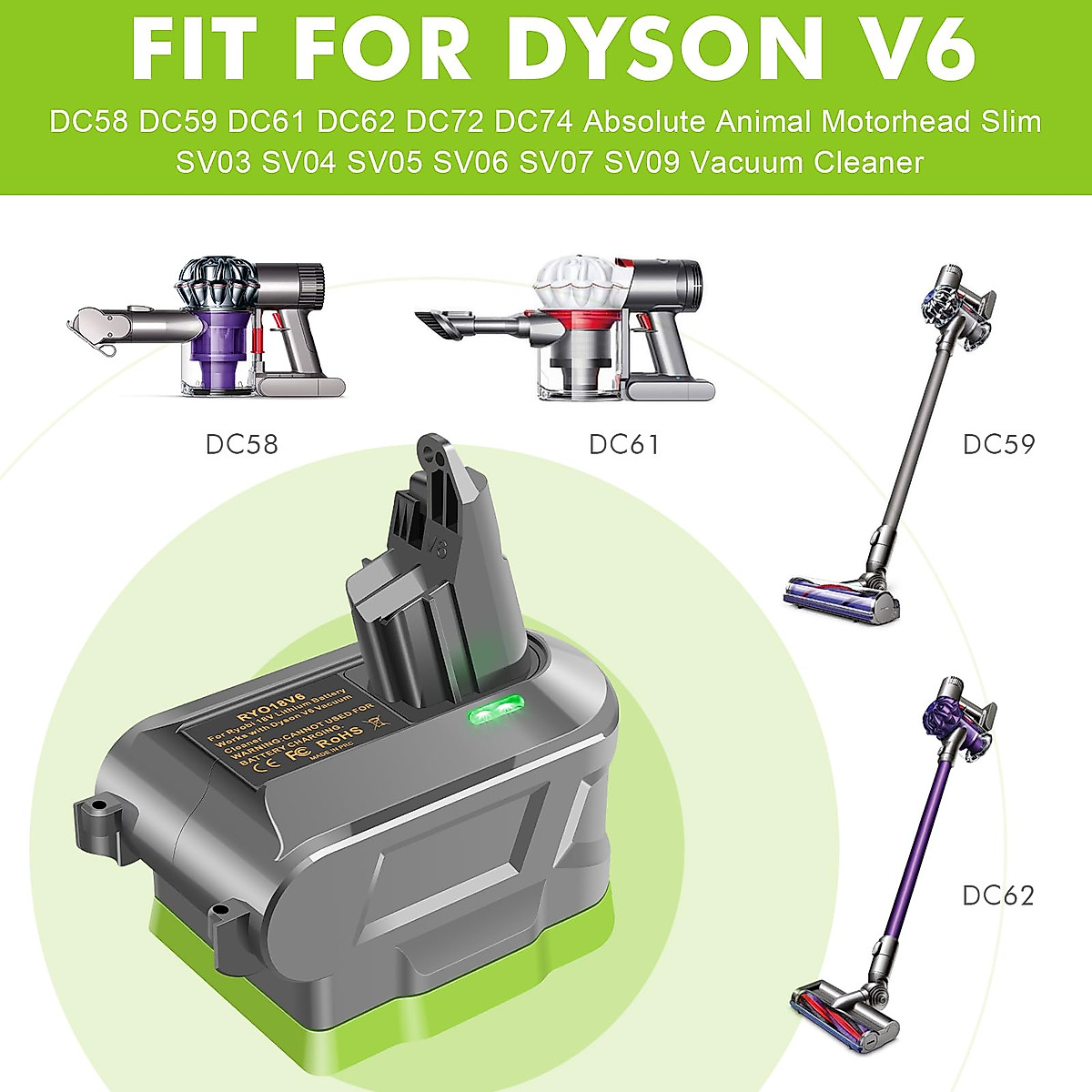 Tree. NB Converter Head for Ry-OBI 18V Converter to Dy-Son V6 Converter Head Compatible with DC58 DC59 DC61 DC62 DC72 DC74 Absolute Animal Motorhead Slim SV03 SV04 SV05 SV06