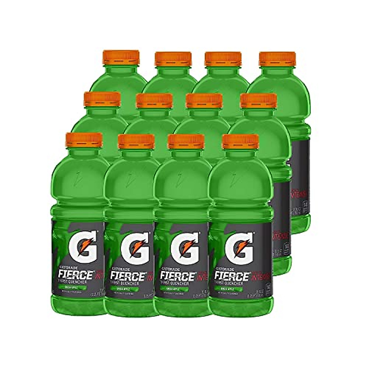 Gatorade Fierce, Green Apple, 20 Ounce Bottles (Pack of 12)