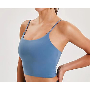 WINIWEY Women Longline Sports Bra Fitness Workout Running Shirts Yoga Tank Top (L)