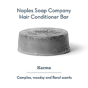 Naples Soap Company, Protein Enriched, 50-75 Use, Solid Hair Conditioner Bar, Eco-Friendly Haircare, Helps Ensure Vibrant, Healthy Hair, All Hair Types, Karma, 1oz