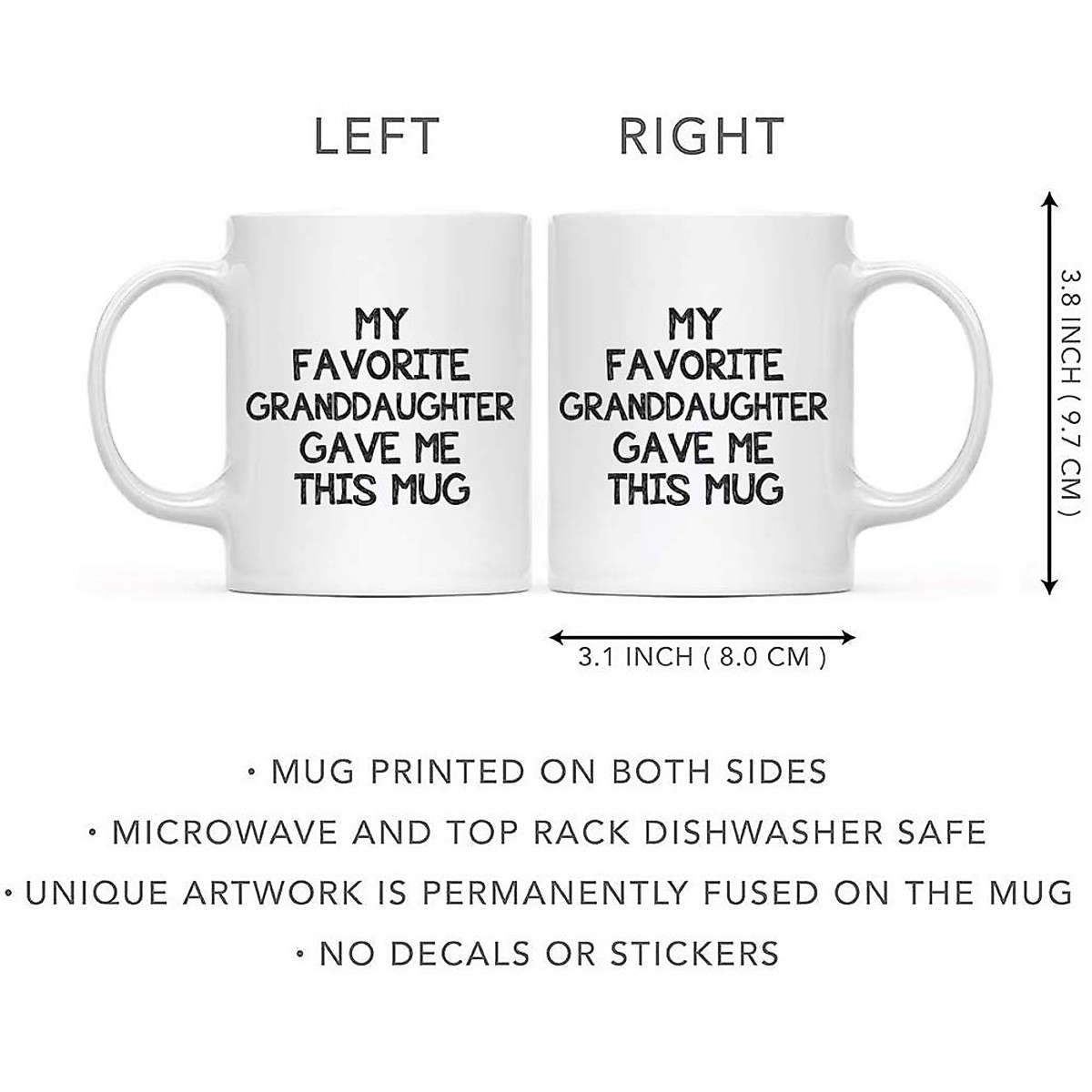 Funny Grandparent Coffee Mug - My Favorite Granddaughter Gave Me This Mug - Unique Birthday Grandparents Day New Year Christmas Gifts for Grandma Grandpa From Granddaughter - Novelty Tea Cup 11oz