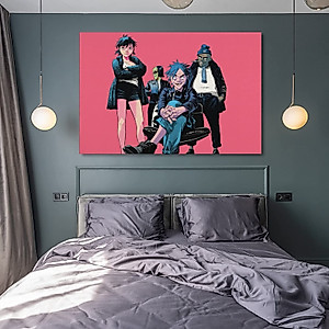 Fotuven England Rock Music Gorillaz Poster Canvas Art Poster And Wall Art Picture Print Modern Family Bedroom Decor Posters Unframe 12x18inch(30x45cm)