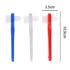 JINJIASUYISU 3Pcs Denture Brush Dual Head Toothbrushes Hard Denture Cleaning Brush Denture Toothbrush Cleaning Brush for Keeping Dentures Clean