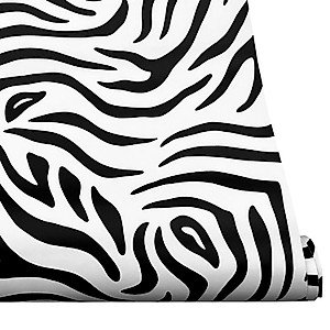 SimpleLife4U Self Adhesive Furniture Protect Paper Moisture Proof Shelf Liner 300cm,Zebra Stripe Valentine's Day Gift