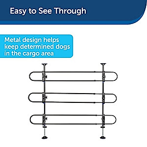 PetSafe Happy Ride Metal Dog Barrier - See-through Tubular Design - Fits Most Cars, Minivans and SUVs - Keep Pets in the Back - Easy to Store in Vehicles (Packaging may vary)