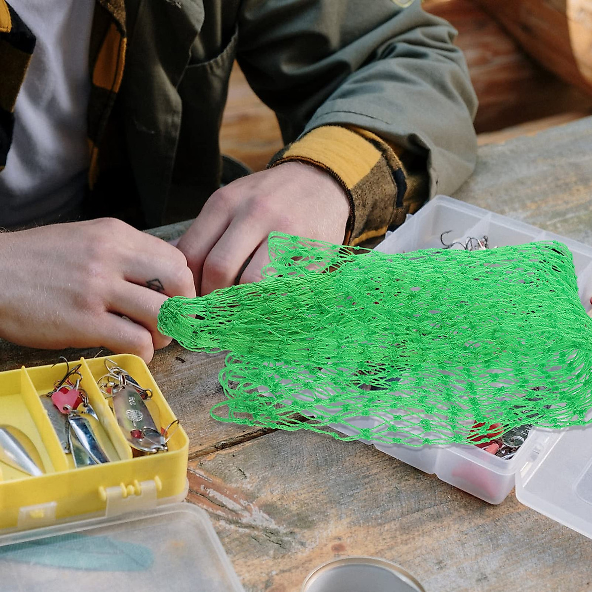 BESPORTBLE 1pc dip net Fishing baits Bait Fish net Floating Fish Keeper net fishnets mesh Fishing cage Fish Bait net Landing Net for Fishing Small Fishing Net Fishing Tool Nylon Strand Diving