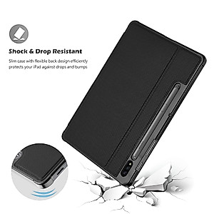 ProCase Case for Galaxy Tab S7 FE 5G 2021/S8 Plus 2022/S7 Plus 2020 12.4 inch with S Pen Holder, Smart Cover for 12.4" Samsung Galaxy Tablet (SM-X800 X806 T730 T736 T970 T975 T976 T978) -Black