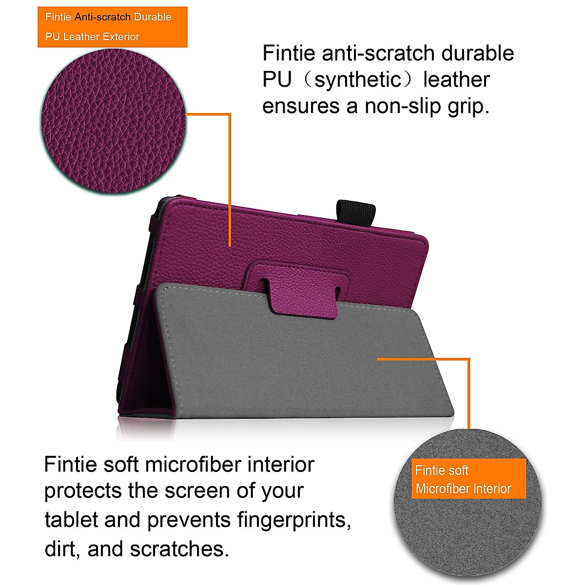 Fintie Folio Case for Samsung Galaxy Tab A 7.0 - Premium Vegan Leather Slim Fit Folio Stand Cover for Samsung Galaxy Tab A 7.0 Tablet 2016 Release (SM-T280/SM-T285), Purple