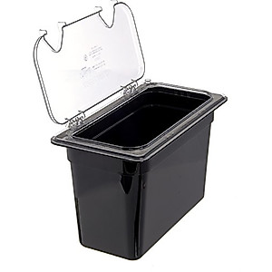 Carlisle FoodService Products Storplus Food Pan, Food Storage Container with Spoonable Corners for Catering, Buffets, Restaurants, Polycarbonate (Pc), 1/3 Size 8 Inches Deep, Black